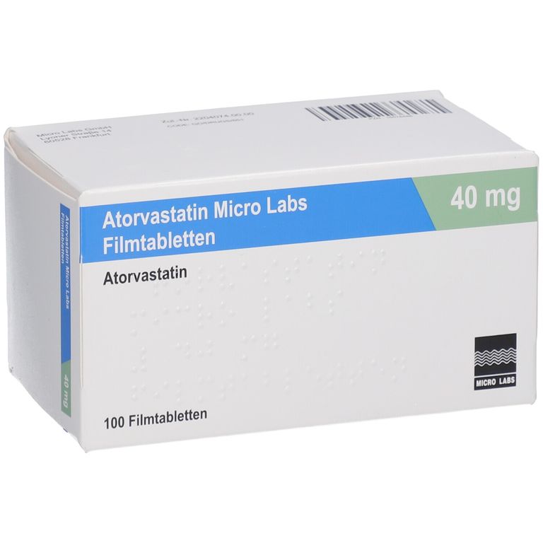 ATORVASTATIN Micro Labs 40 mg Filmtabletten 100 St mit dem E-Rezept ...