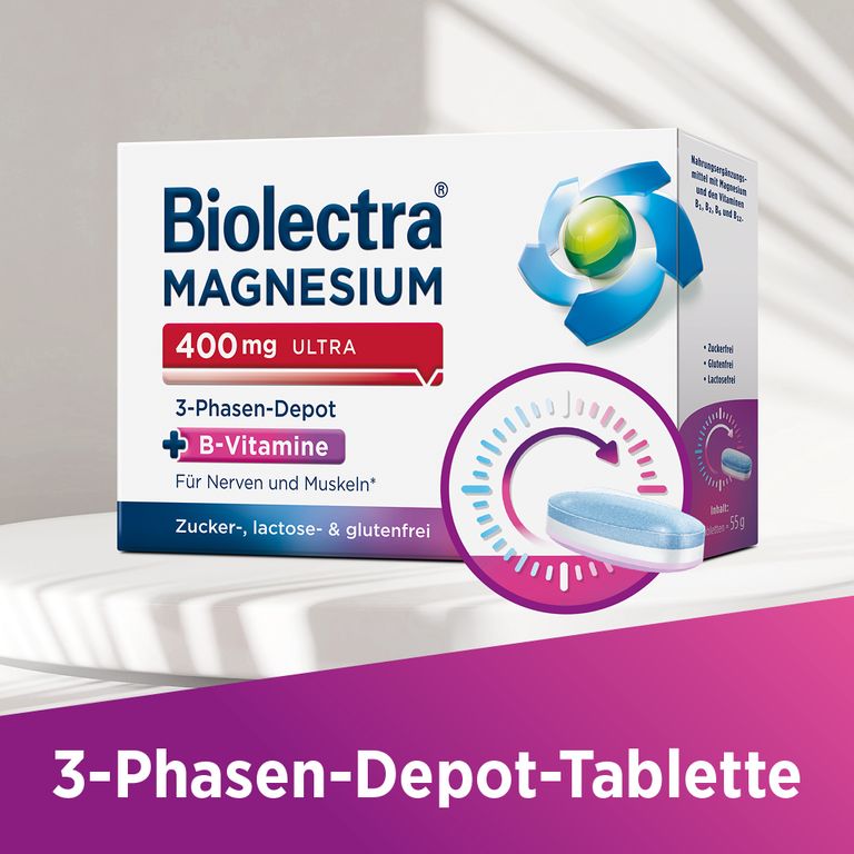Biolectra® Magnesium 400 mg ultra 3-Phasen-Depot 30 St - Shop Apotheke