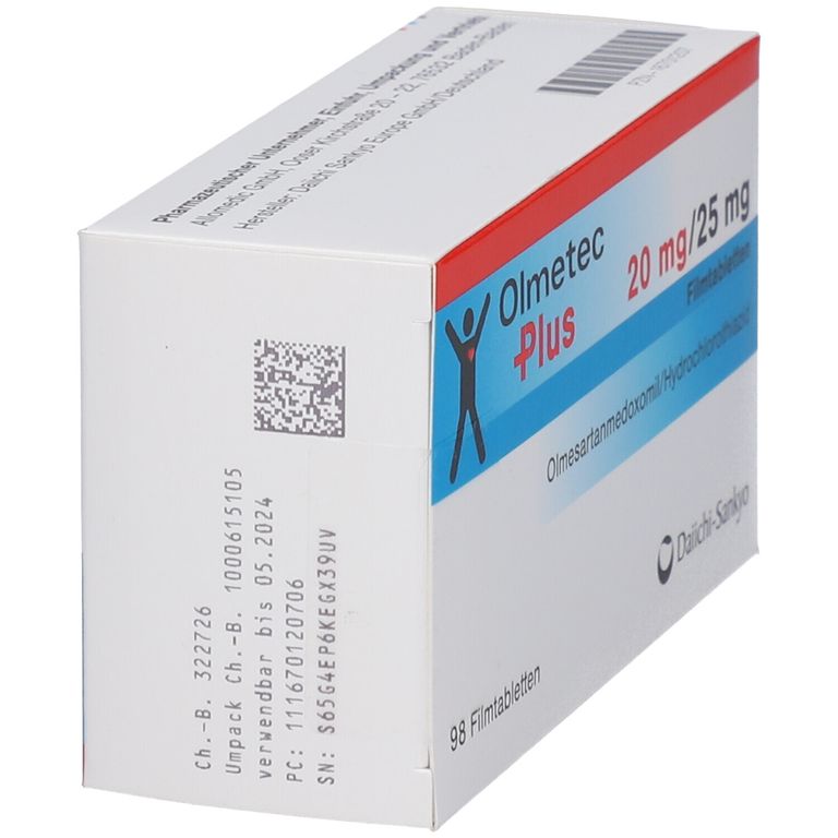 Olmetec Plus 20 mg/25 mg 98 St mit dem E-Rezept kaufen - Shop Apotheke