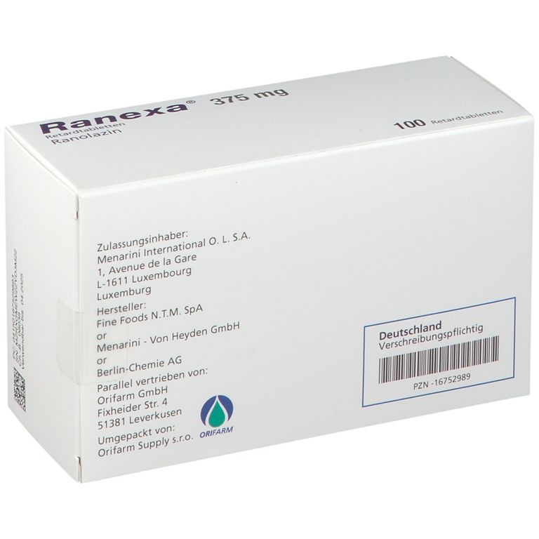Ranexa 375 mg Retard 100 St mit dem E-Rezept kaufen - Shop Apotheke