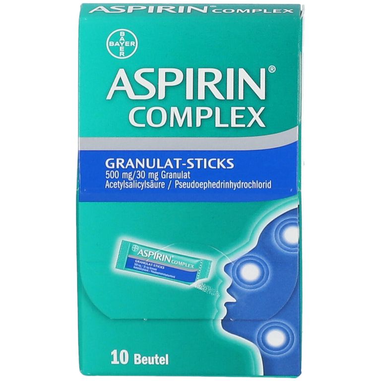 ASPIRIN® COMPLEX Granulat-Sticks 500mg/30 mg 10 St - Shop Apotheke