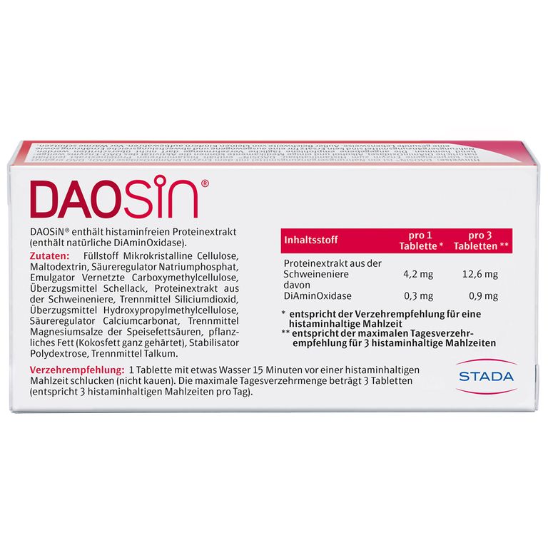 DAOSiN® Tabletten zur Ergänzung des körpereigenen DAO-Enzyms zum ...