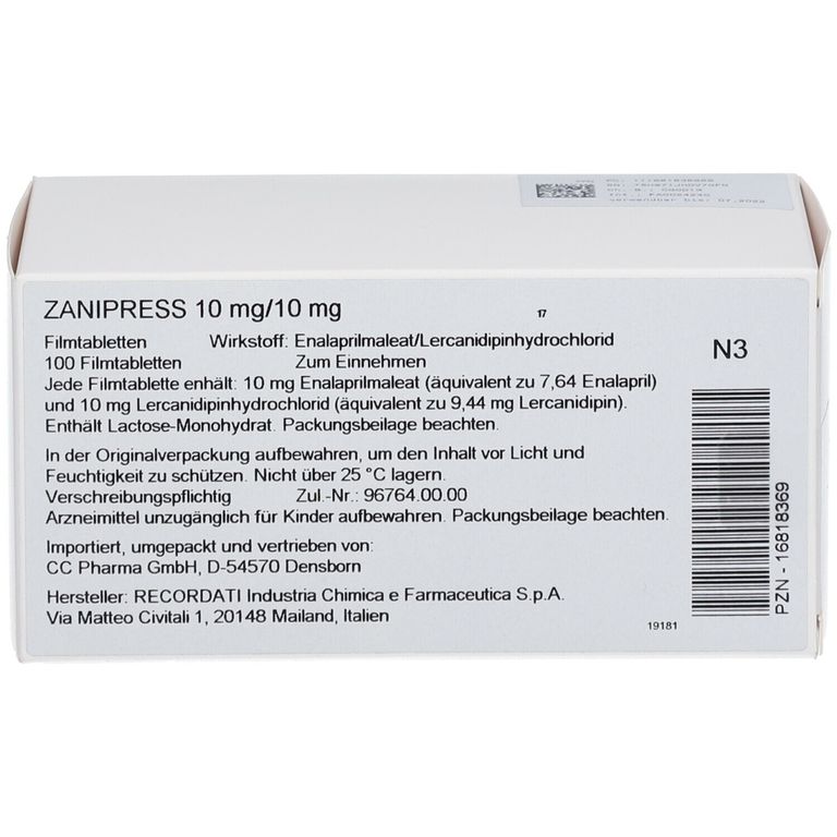 ZANIPRESS 10 mg/10 mg 100 St mit dem E-Rezept kaufen - Shop Apotheke