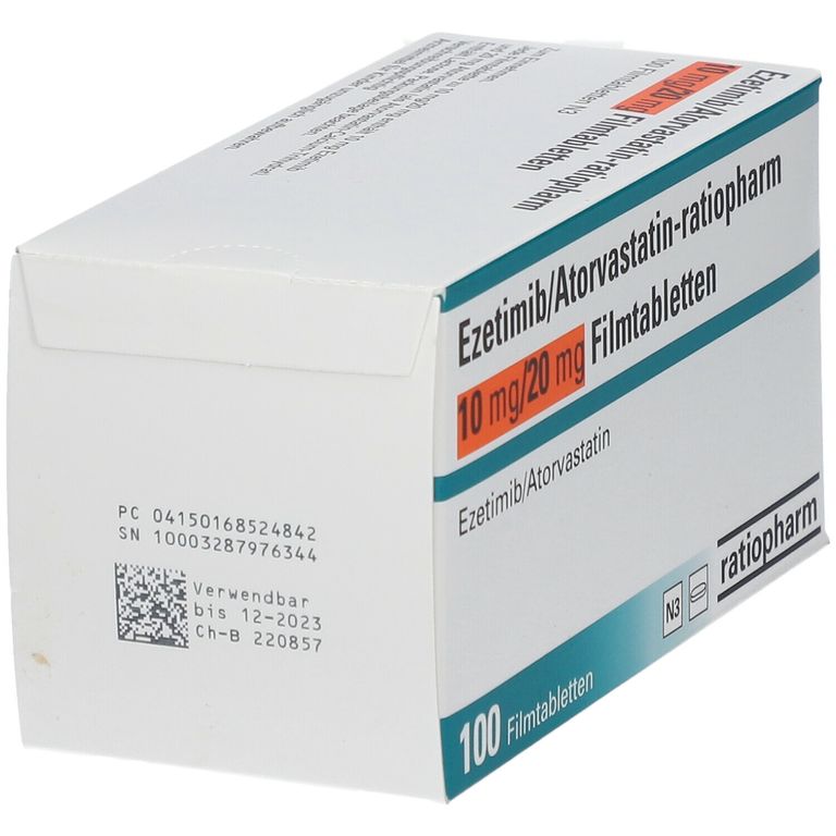 Ezetimib/Atorvastatin-ratiopharm® 10 mg/20 mg 100 St mit dem E-Rezept ...