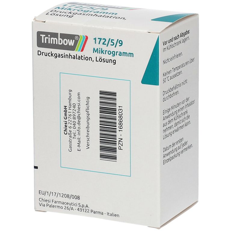 TRIMBOW 172 µg/5 µg/9 µg 120 Hub Druckgasinhalat. 2 St mit dem E-Rezept ...