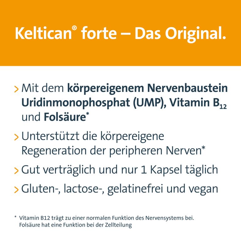Keltican® forte Kapseln mit Uridinmonophosphat (UMP), Vitamin B12 und ...