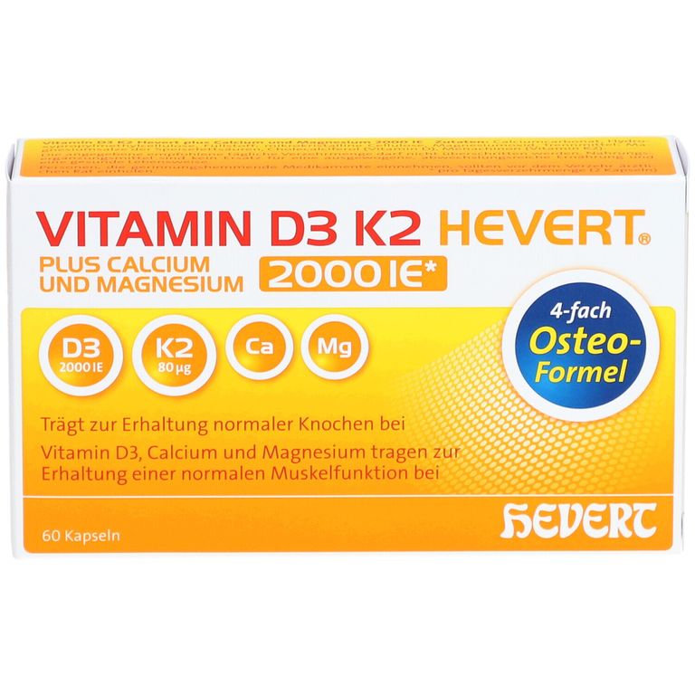 Vitamin D3 K2 Hevert Plus Calcium Und Magnesium 2000 Ie 60 St Shop