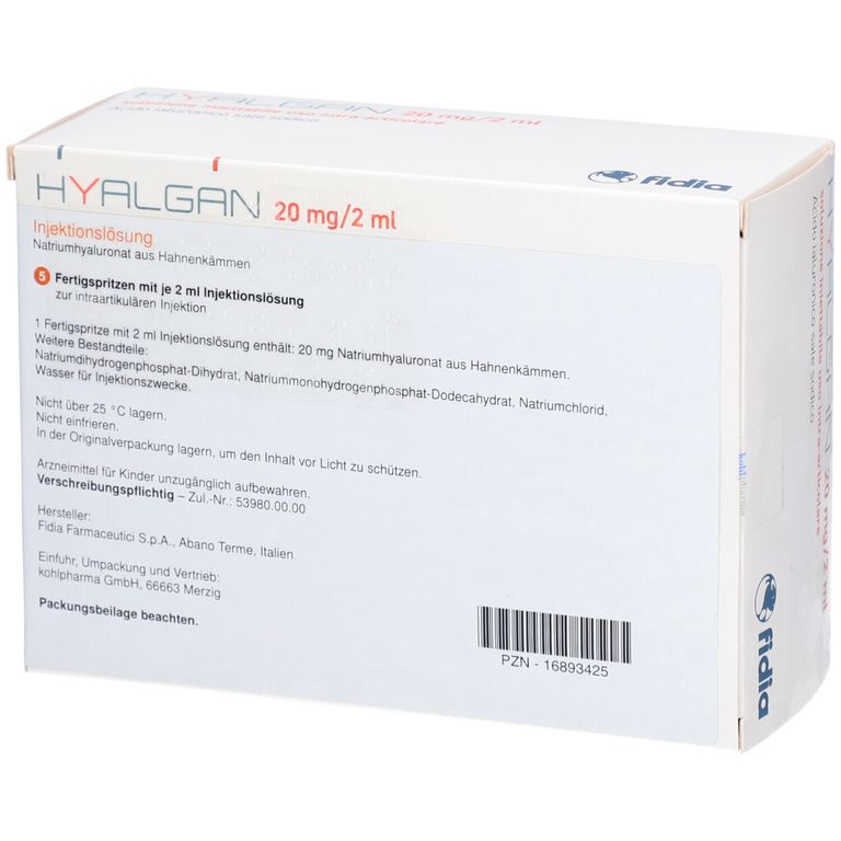 Hyalgan 20 mg/2 ml 5x2 ml mit dem E-Rezept kaufen - Shop Apotheke