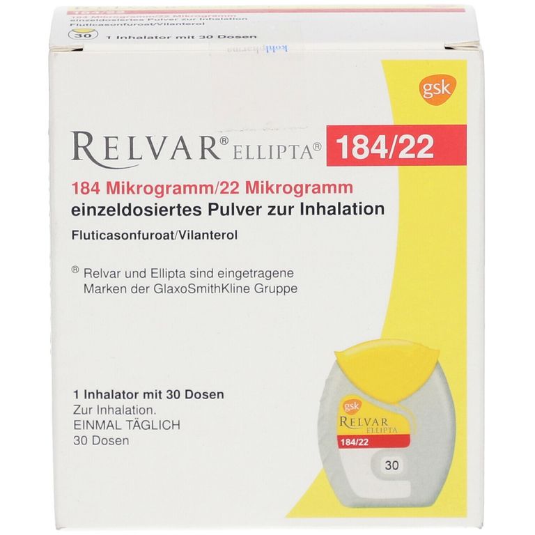 Relvar Ellipta 184 µg/22 µg 1x30 St mit dem E-Rezept kaufen - Shop Apotheke