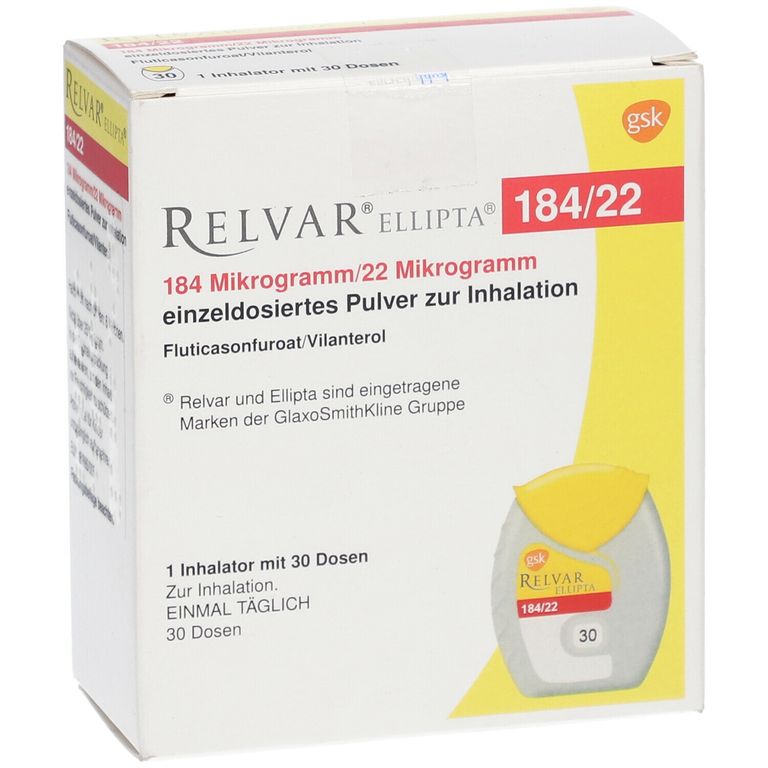 Relvar Ellipta 184 µg/22 µg 1x30 St mit dem E-Rezept kaufen - Shop Apotheke