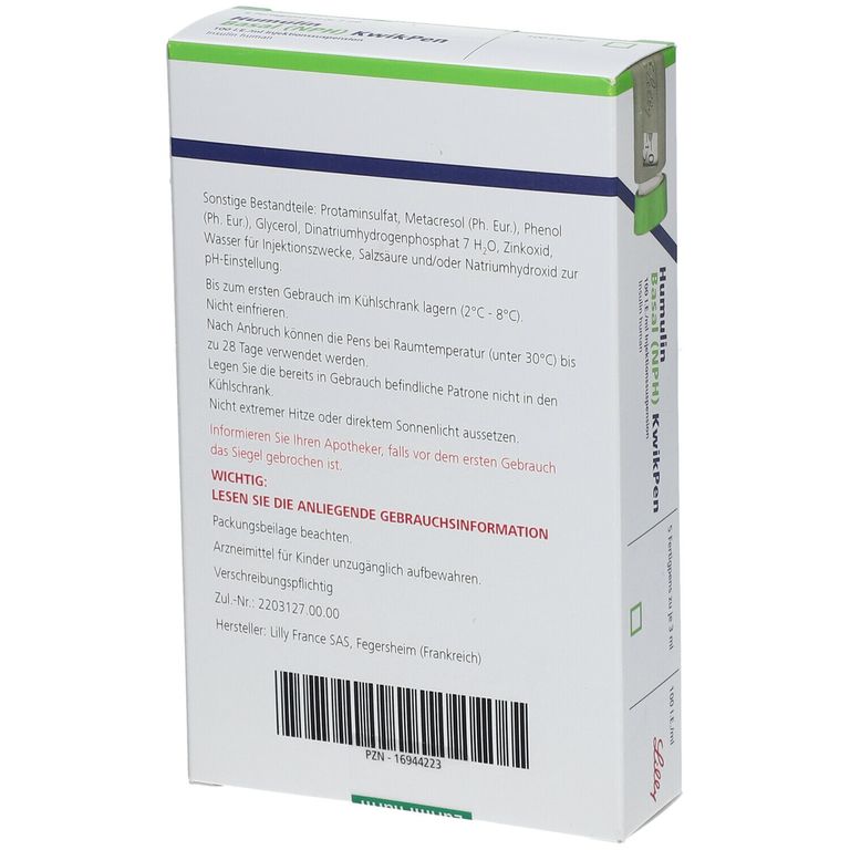 HUMULIN Basal NPH KwikPen 100 I.E./ml Inj.-Susp. 5 St mit dem E-Rezept kaufen - Shop Apotheke