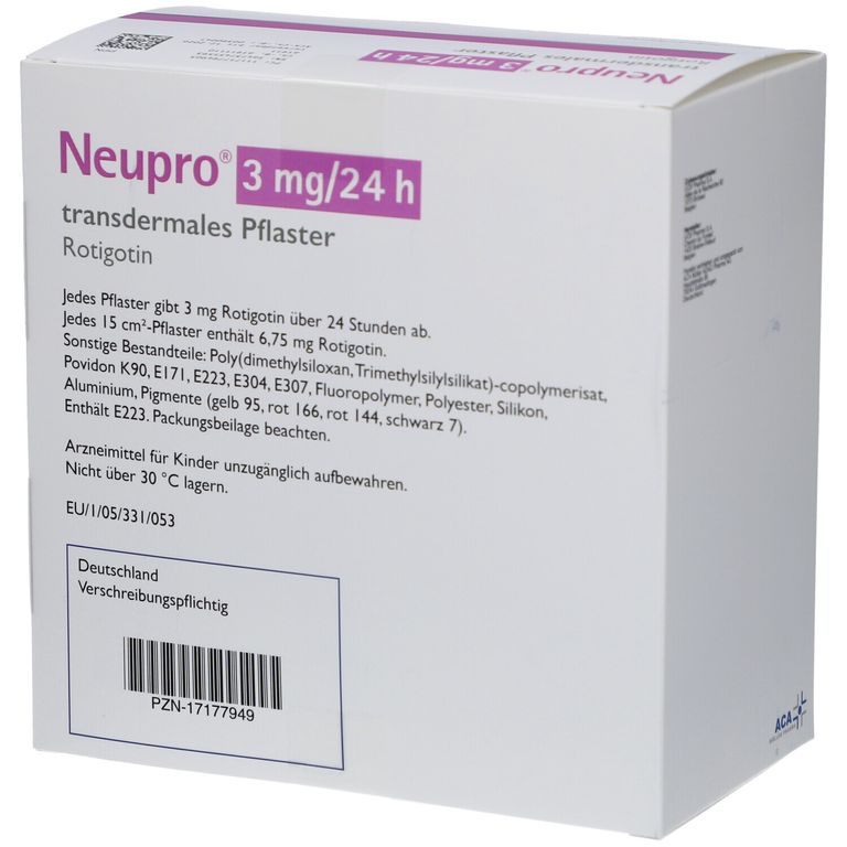 NEUPRO 3 mg/24 h transdermale Pflaster 84 St mit dem E-Rezept kaufen ...