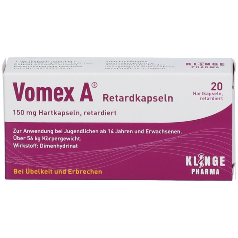 Vomex A® 150 mg 20 St - Shop Apotheke