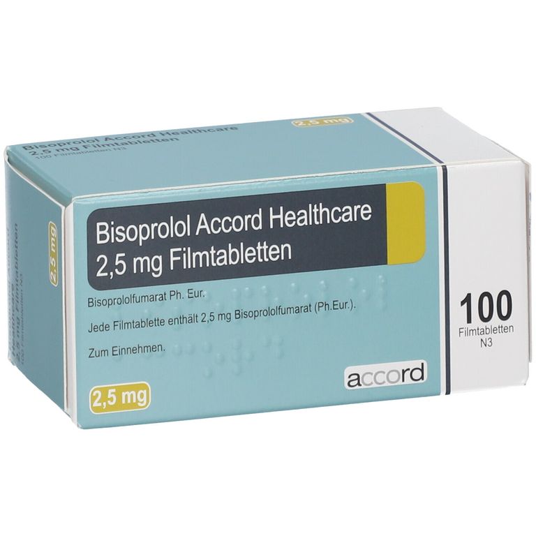 BISOPROLOL Accord Healthcare 2,5 mg Filmtabletten 100 St mit dem E ...