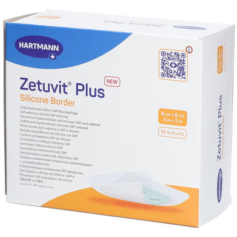 Zetuvit® Plus Silicone Border Selbstklebende Silikon-SAP-Wundauflage 8 ...