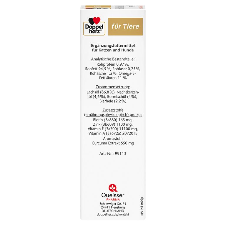 Doppelherz® Für Tiere Haut And Fell Öl Omega 3 Für Katzen Und Hunde 250