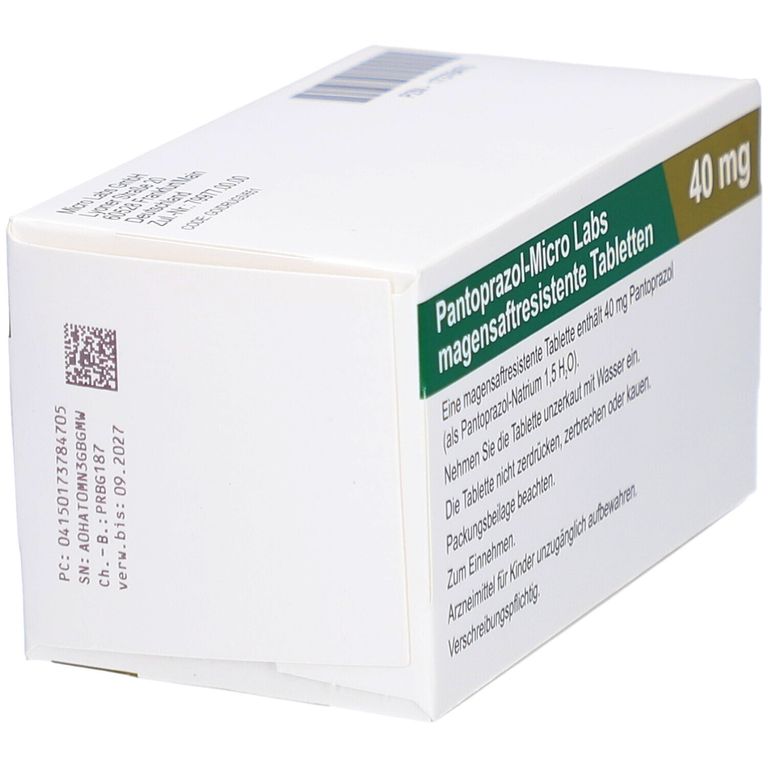 PANTOPRAZOL-Micro Labs 40 mg magensaftr.Tabletten 100 St mit dem E ...
