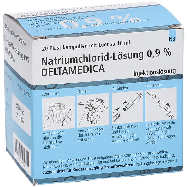Isotonische Natriumchlorid-Lösung 0,9 % DELTAMEDICA 20x10 ml - Shop ...