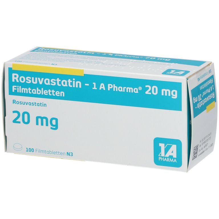 ROSUVASTATIN-1A Pharma 20 mg Filmtabletten 100 St mit dem E-Rezept ...