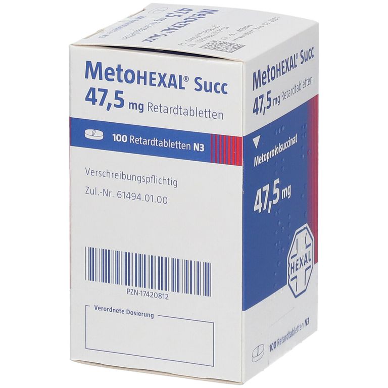 METOHEXAL Succ 47,5 mg Retardtabletten Dose 100 St mit dem E-Rezept ...