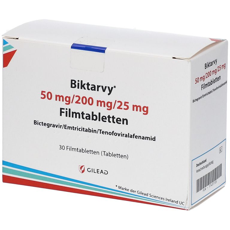 BIKTARVY 50 mg/200 mg/25 mg Filmtabletten 30 St mit dem E-Rezept kaufen ...
