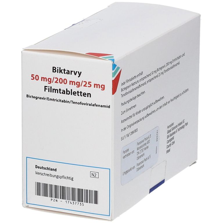 BIKTARVY 50 mg/200 mg/25 mg Filmtabletten 30 St mit dem E-Rezept kaufen ...