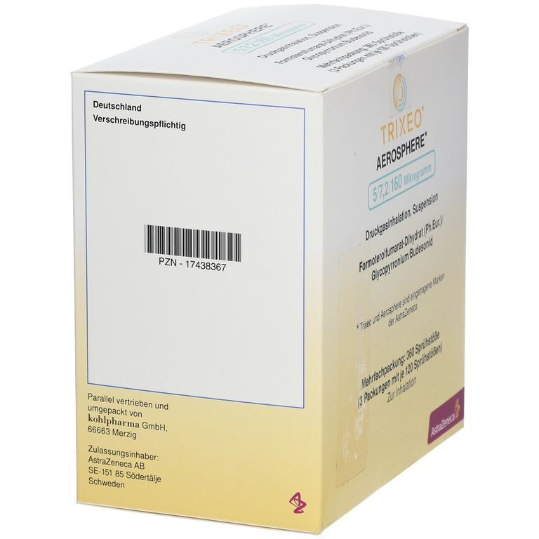 TRIXEO Aerosphere 5/7,2/160µg Druckgasinh.120ED 3 St mit dem E-Rezept ...