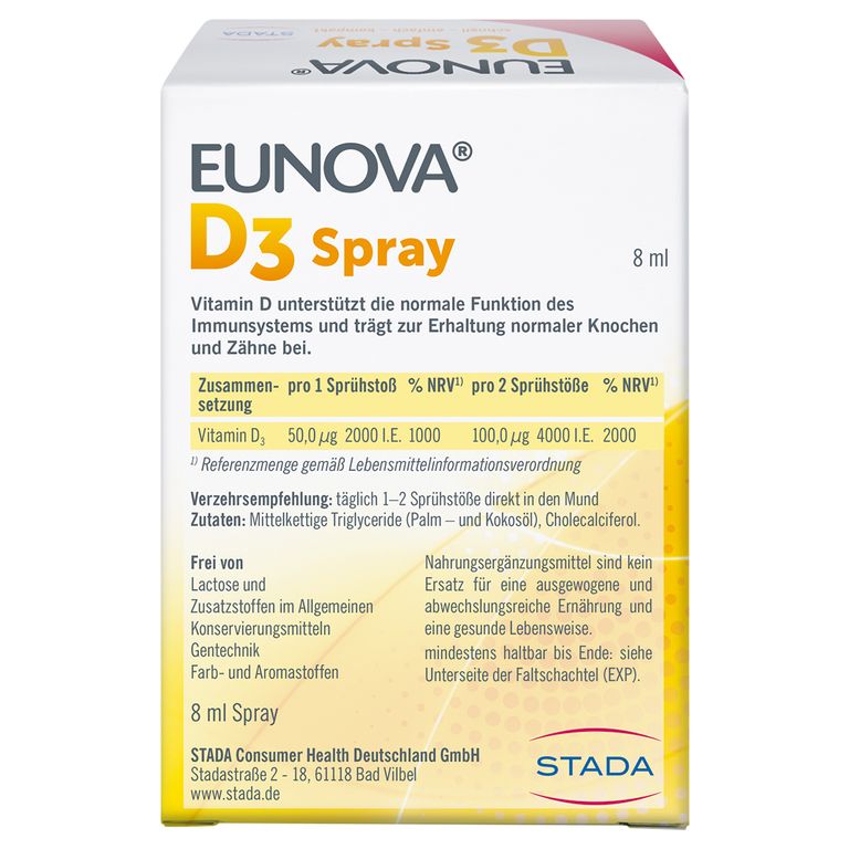 EUNOVA® Vitamin D3 Spray 8 ml - Shop Apotheke