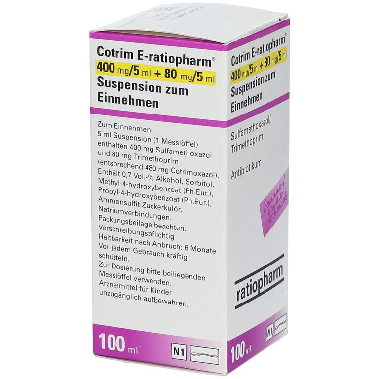 Cotrim E-ratiopharm® 400mg/5ml + 80mg/5ml 100 ml mit dem E-Rezept ...