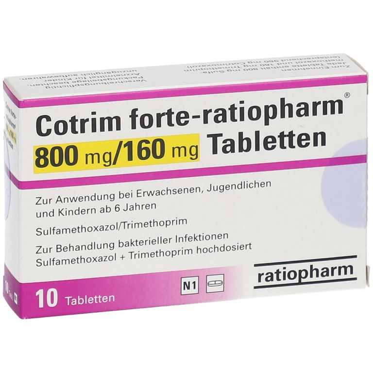 Cotrim forte-ratiopharm® 800 mg/160 mg 10 St mit dem E-Rezept kaufen ...