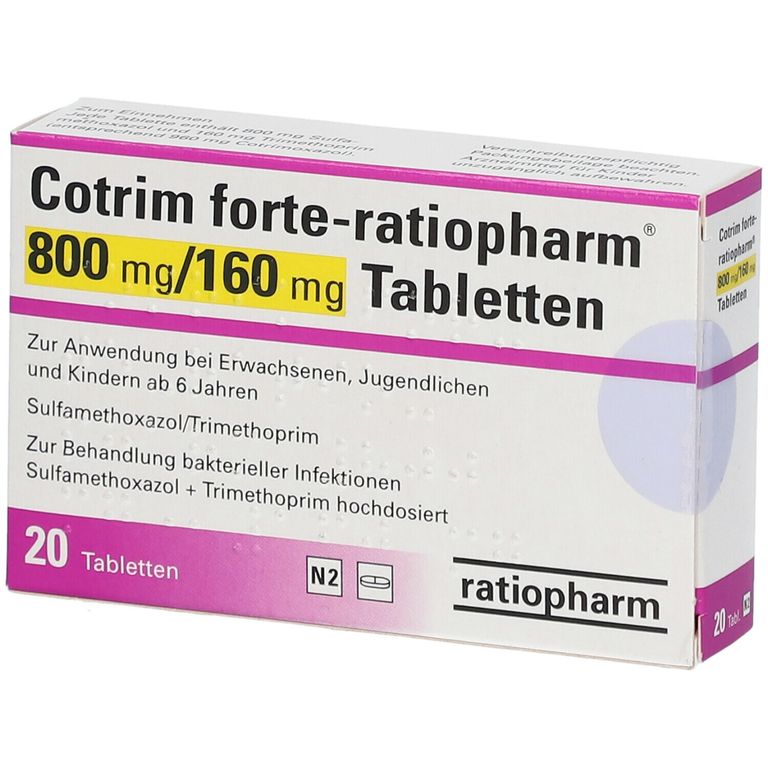 Cotrim forte-ratiopharm® 800 mg/160 mg 20 St mit dem E-Rezept kaufen ...