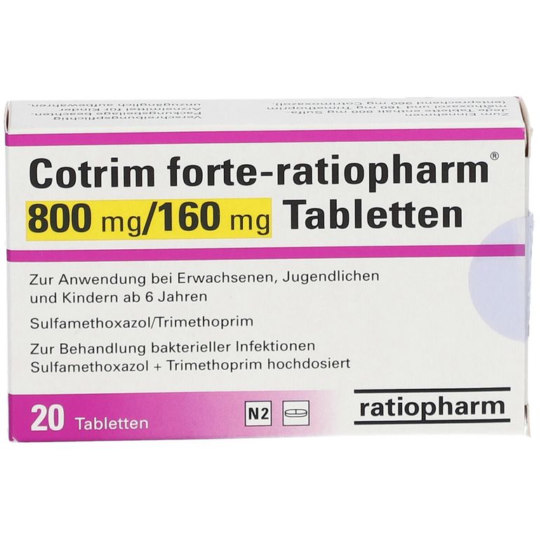 Cotrim forte-ratiopharm® 800 mg/160 mg 20 St mit dem E-Rezept kaufen ...