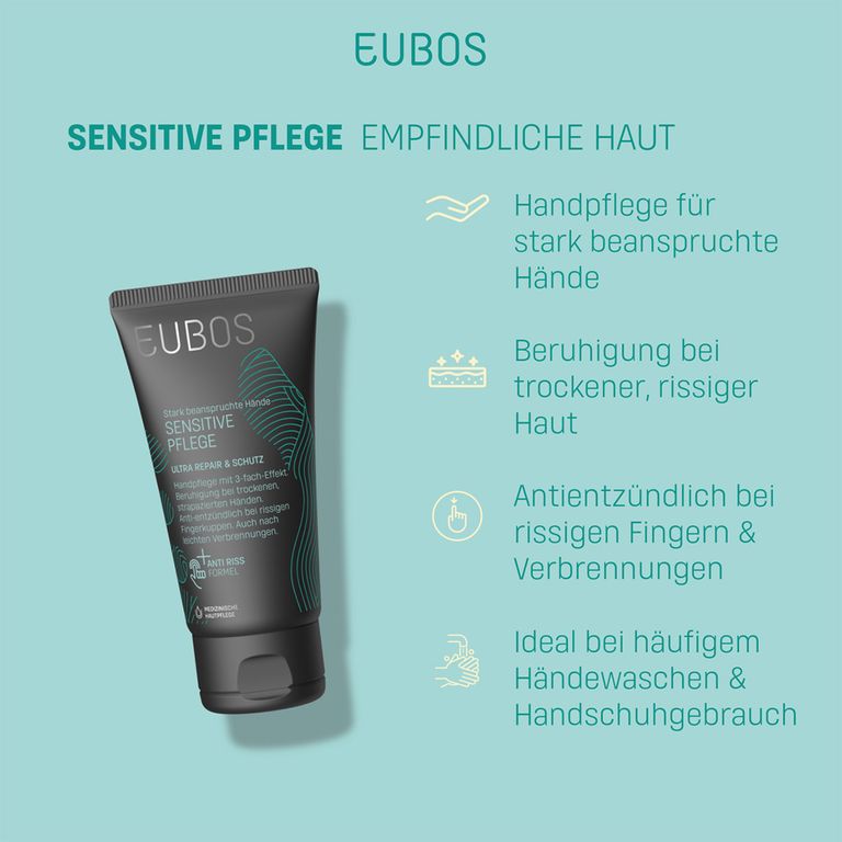 EUBOS Sensitive Pflege Ultra Repair & Schutz Handcreme für strapazierte ...
