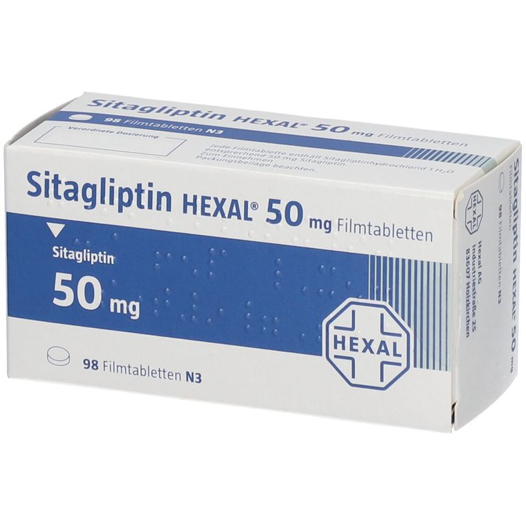 SITAGLIPTIN HEXAL 50 mg Filmtabletten 98 St mit dem E-Rezept kaufen ...