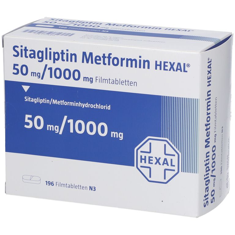 SITAGLIPTIN Metformin HEXAL 50 mg/1000 mg Filmtab. 196 St mit dem E-Rezept kaufen - Shop Apotheke