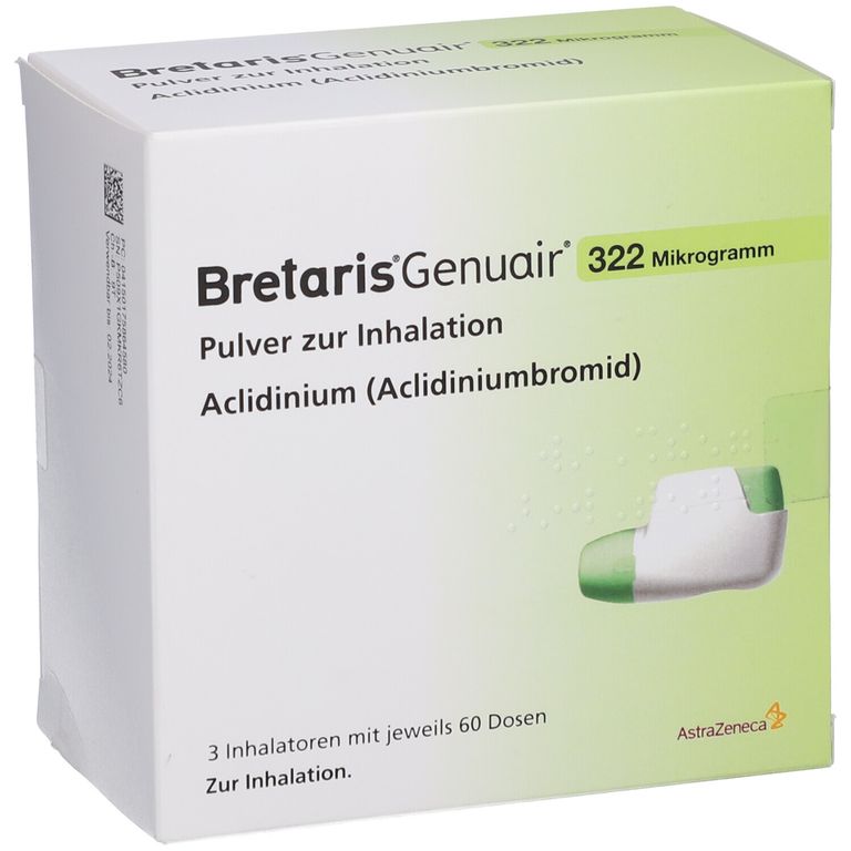 BRETARIS Genuair 322 µg Pulver z.Inhalation 3x60ED 3 St mit dem E ...