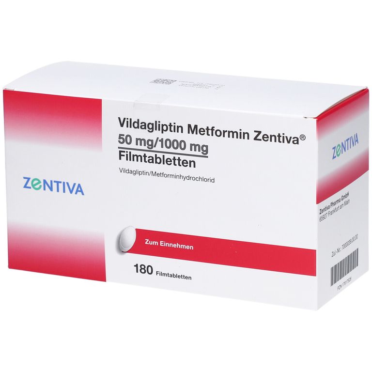 VILDAGLIPTIN Metformin Zentiva 50 mg/1000 mg FTA 180 St mit dem E ... VILDAGLIPTIN Metformin Zentiva 50 mg/1000 mg FTA 180 St mit dem E ...