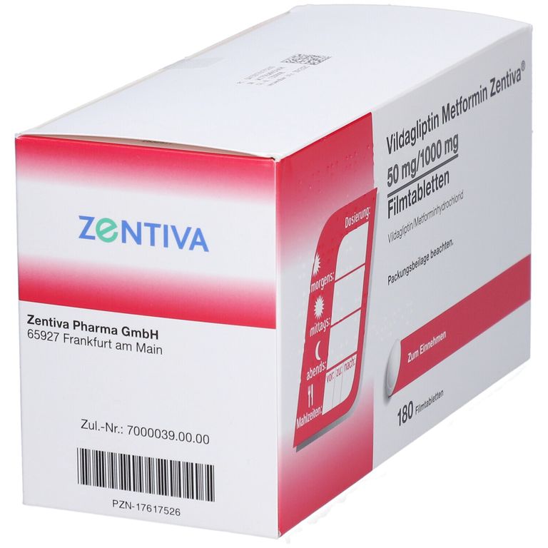 VILDAGLIPTIN Metformin Zentiva 50 mg/1000 mg FTA 180 St mit dem E ... VILDAGLIPTIN Metformin Zentiva 50 mg/1000 mg FTA 180 St mit dem E ...
