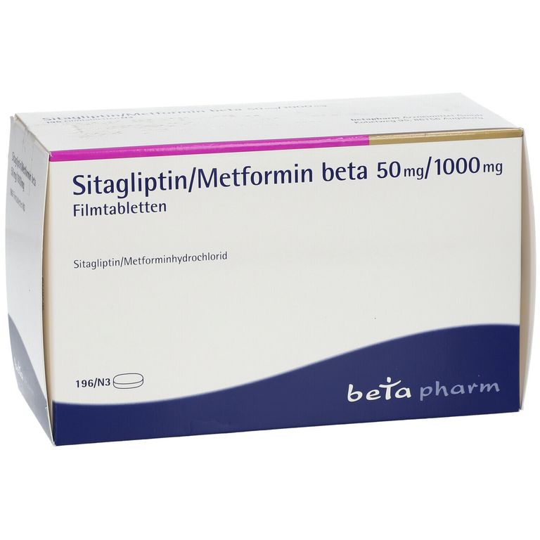 SITAGLIPTIN/Metformin beta 50 mg/1000 mg Filmtabl. 196 St mit dem E-Rezept kaufen - Shop Apotheke