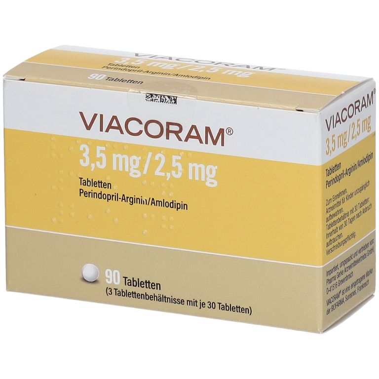 VIACORAM 3,5 mg/2,5 mg Tabletten 90 St mit dem E-Rezept kaufen - Shop ...