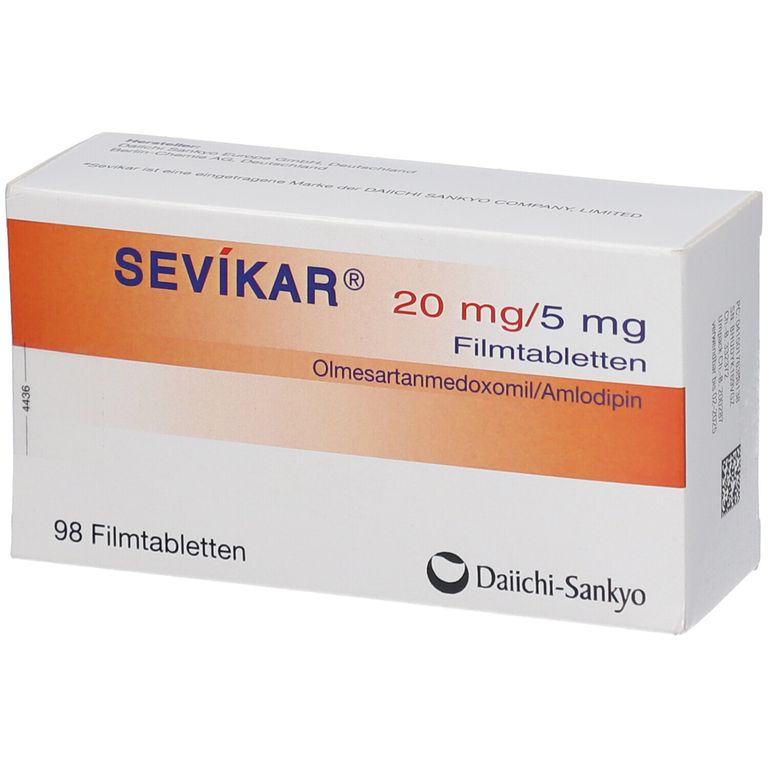 SEVIKAR 20 mg/5 mg Filmtabletten 98 St mit dem E-Rezept kaufen - Shop ...