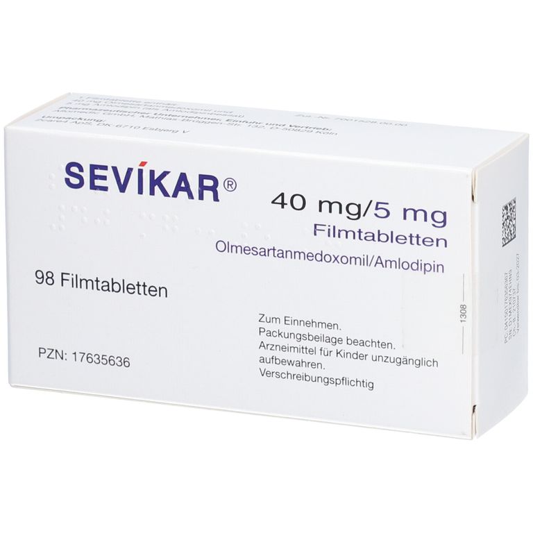 SEVIKAR 40 mg/5 mg Filmtabletten 98 St mit dem E-Rezept kaufen - Shop ...