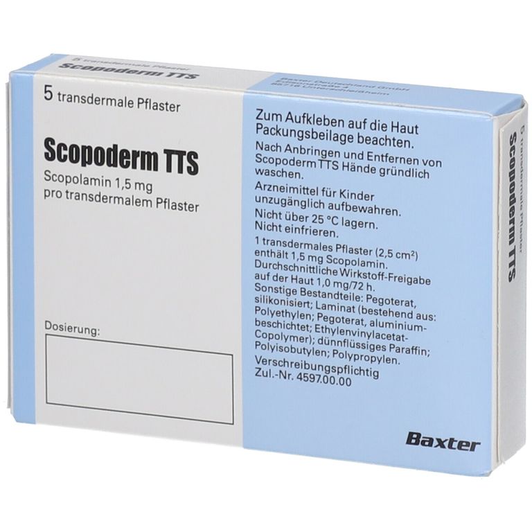 SCOPODERM TTS transdermale Pflaster 5 St mit dem E-Rezept kaufen - Shop ...