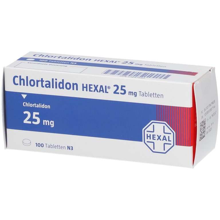 CHLORTALIDON HEXAL 25 mg Tabletten 100 St mit dem E-Rezept kaufen - Shop Apotheke
