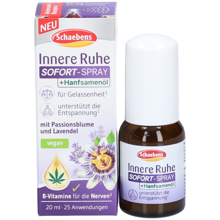 Schaebens Innere Ruhe SOFORT-SPRAY + Hanfsamenöl 20 ml - Shop Apotheke
