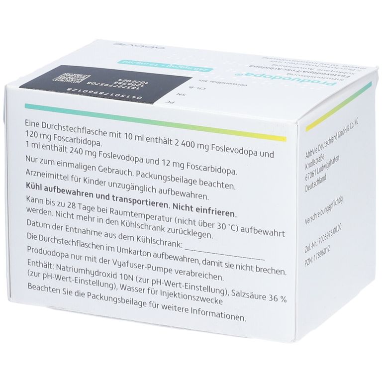PRODUODOPA 240 mg/ml + 12 mg/ml Infusionslösung 7x10 ml mit dem E ...