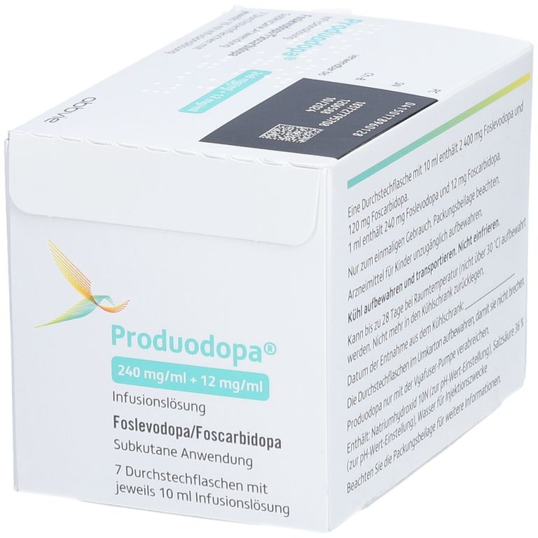 PRODUODOPA 240 mg/ml + 12 mg/ml Infusionslösung 7x10 ml mit dem E ...
