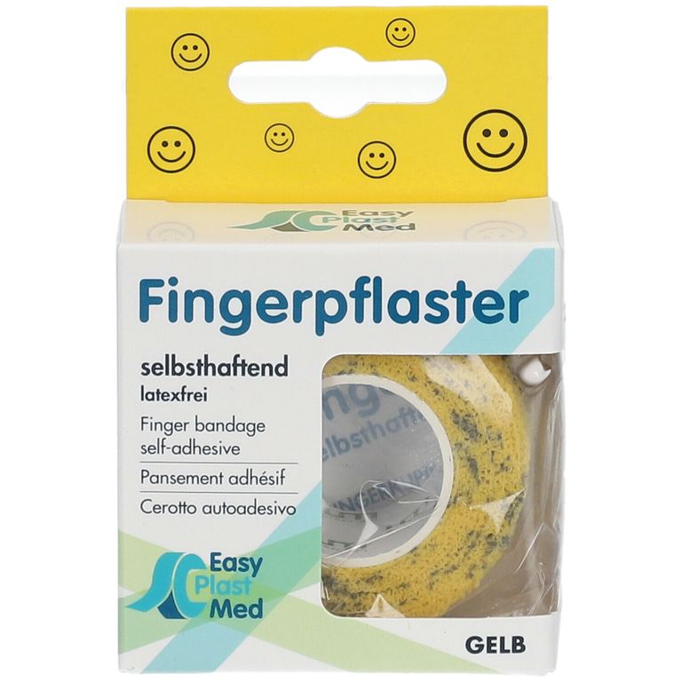 Easy Plast Med Fingerpflaster 2,5 cm x 5 m gelb Smileys 1 St - Shop ...