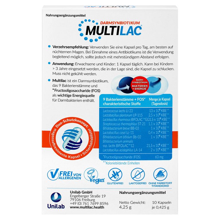MULTILAC Darmsynbiotikum 10 St - Shop Apotheke