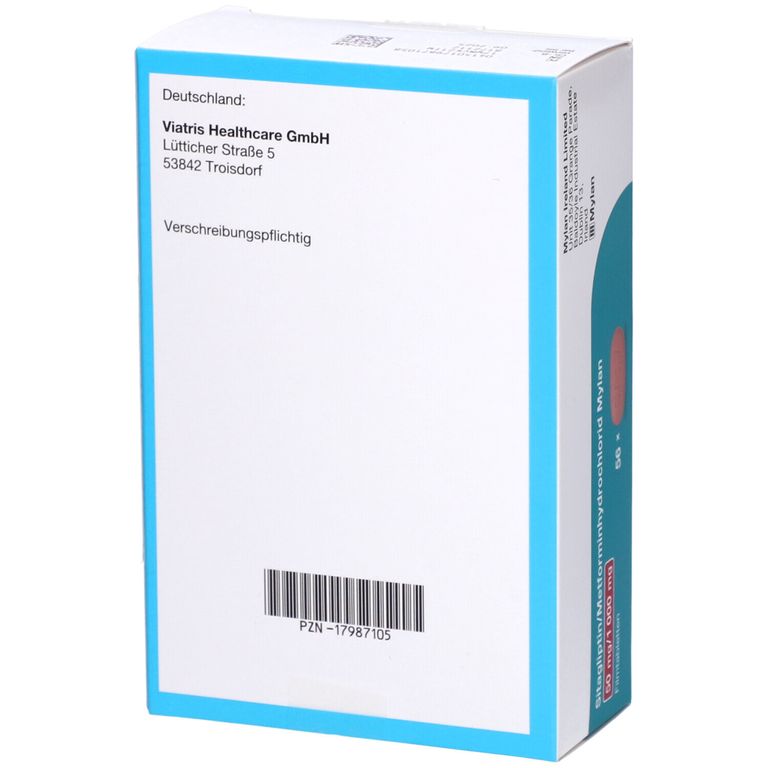 SITAGLIPTIN Metformin-HCl Mylan 50 mg/1000 mg FTA 56 St mit dem E ...
